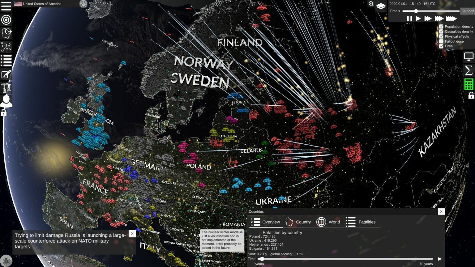 Nuclear War Simulator - Dystopeek